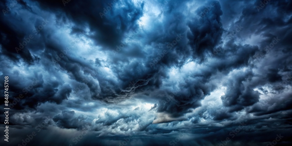 Dark and eerie grunge texture featuring a black gloomy sky with dark ...