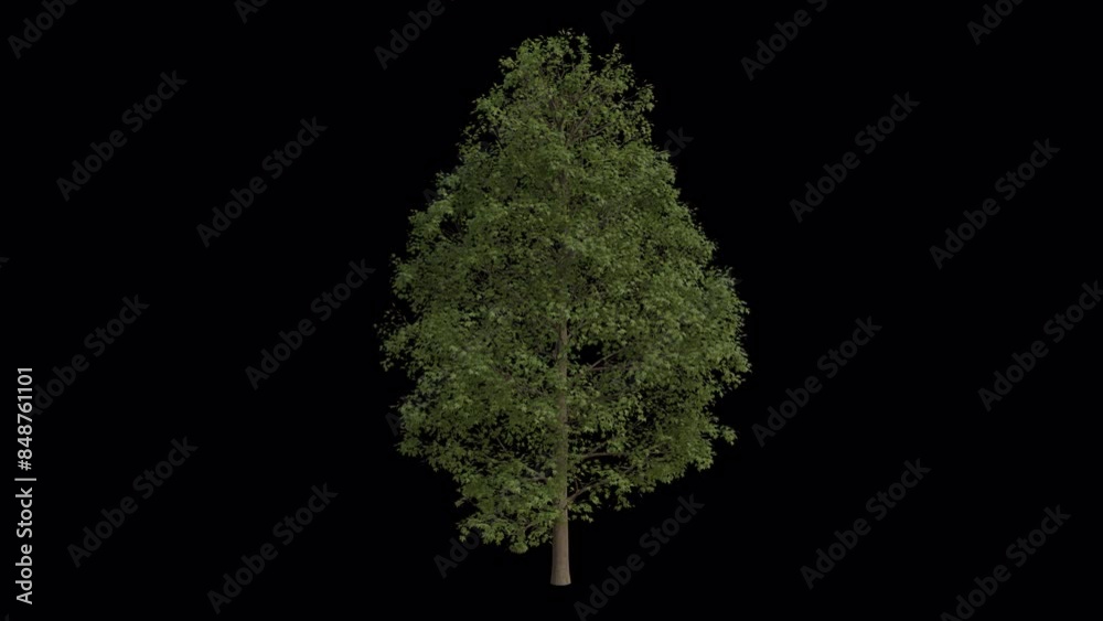 Sycamore Maple Tree blowing in the wind. Wind blows the Acer ...