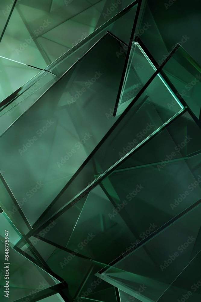 glass tangram background abstract architectural very dark green ...