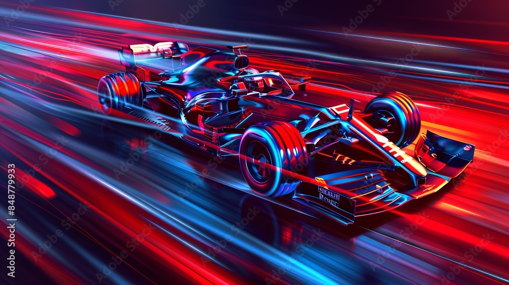 ภาพประกอบสต็อก Formula One f1. Abstract vector 3d f 1 bolide racecar on ...