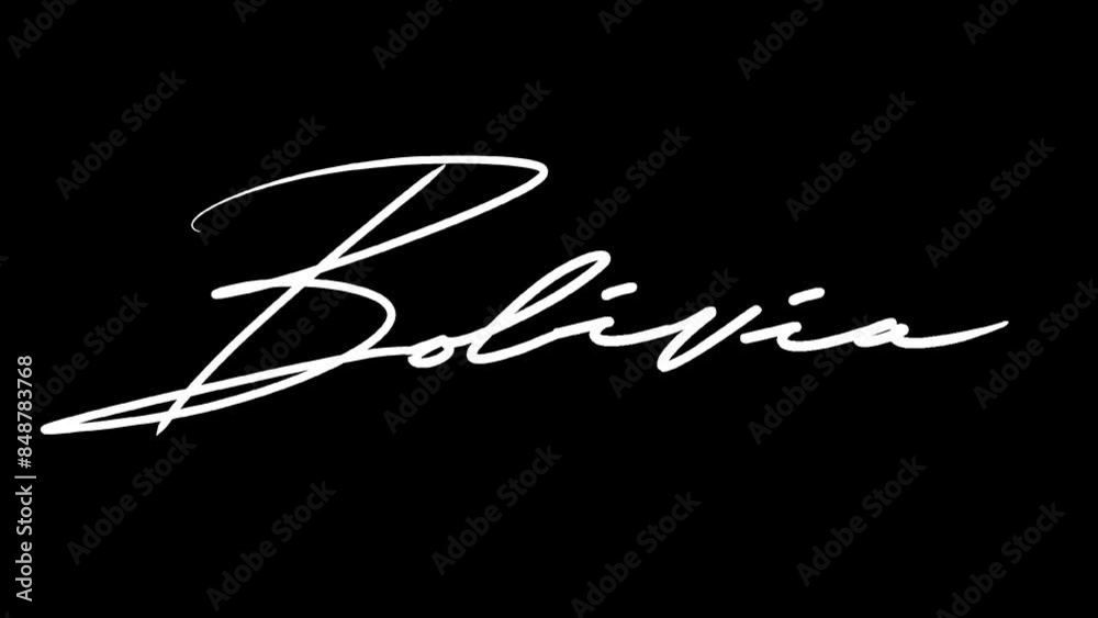 Handwritten country name Bolivia. The video is made with frame by frame ...