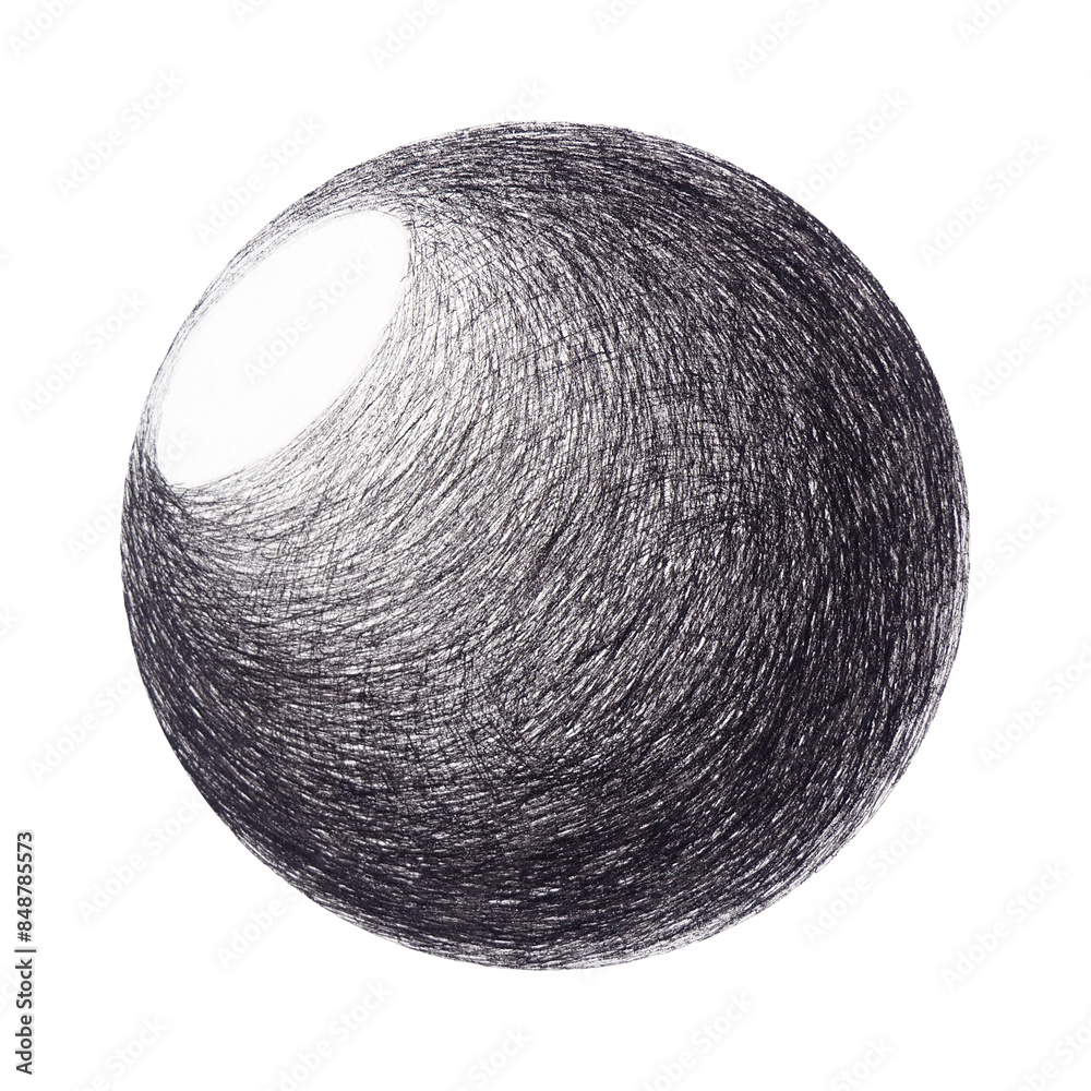 ภาพประกอบสต็อก hand drawing sketch black white circle round shape ball ...
