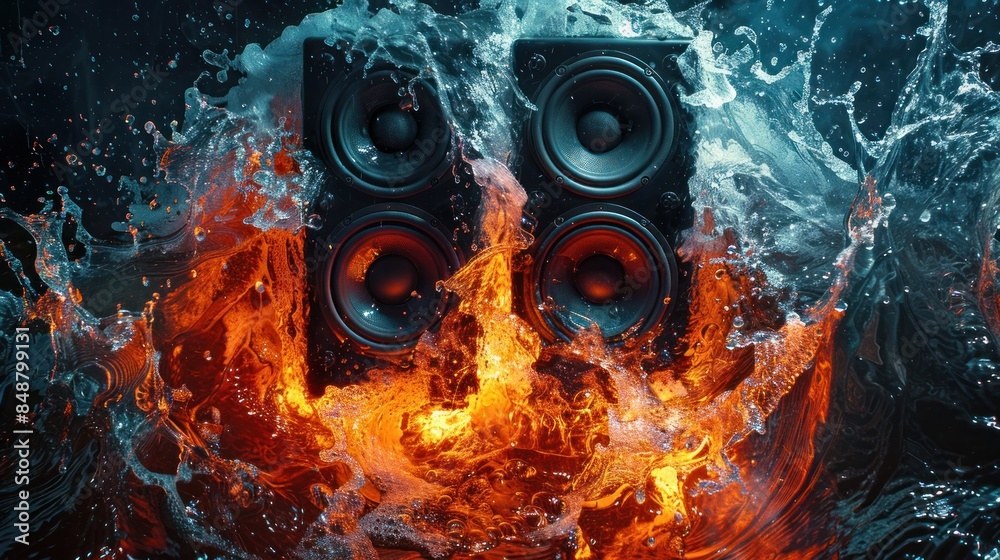 poster dpi speaker dj elements vertical high exploding size space ...