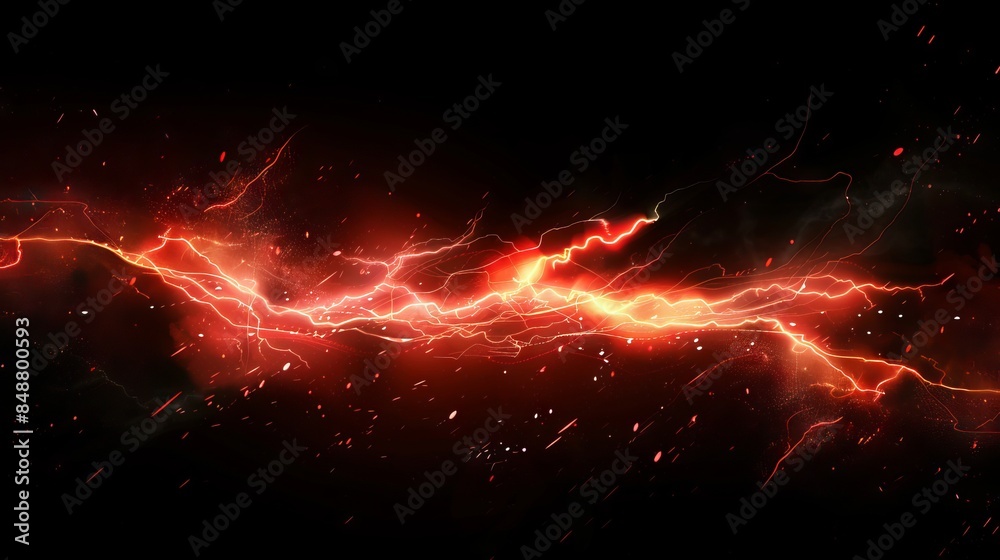 Thunder lightning vector electric power effect isolated on black ...
