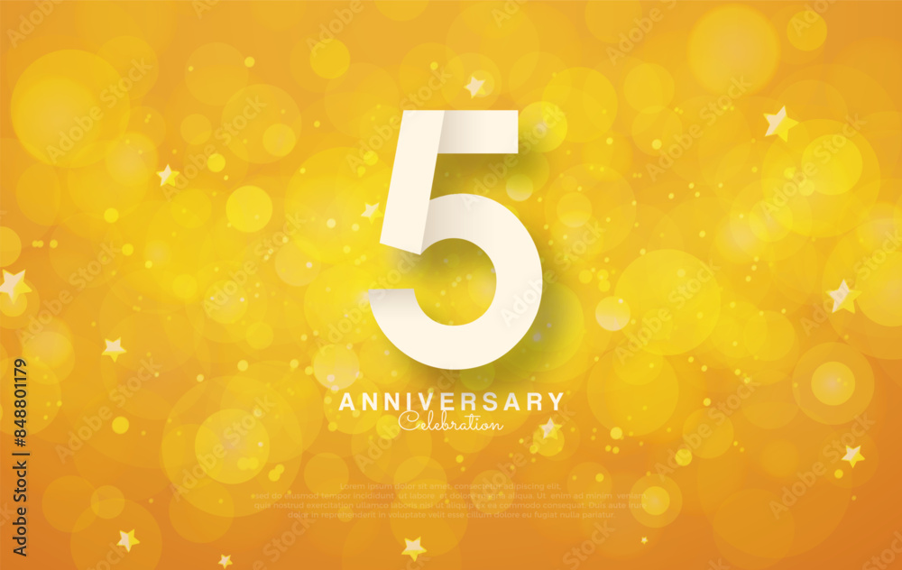 Bright and fresh design for the 5th anniversary celebration. Premium ...