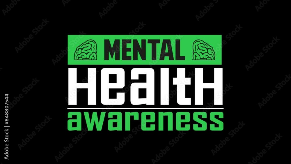 Text animation of Mental Health Awareness. Annual campaign in the ...