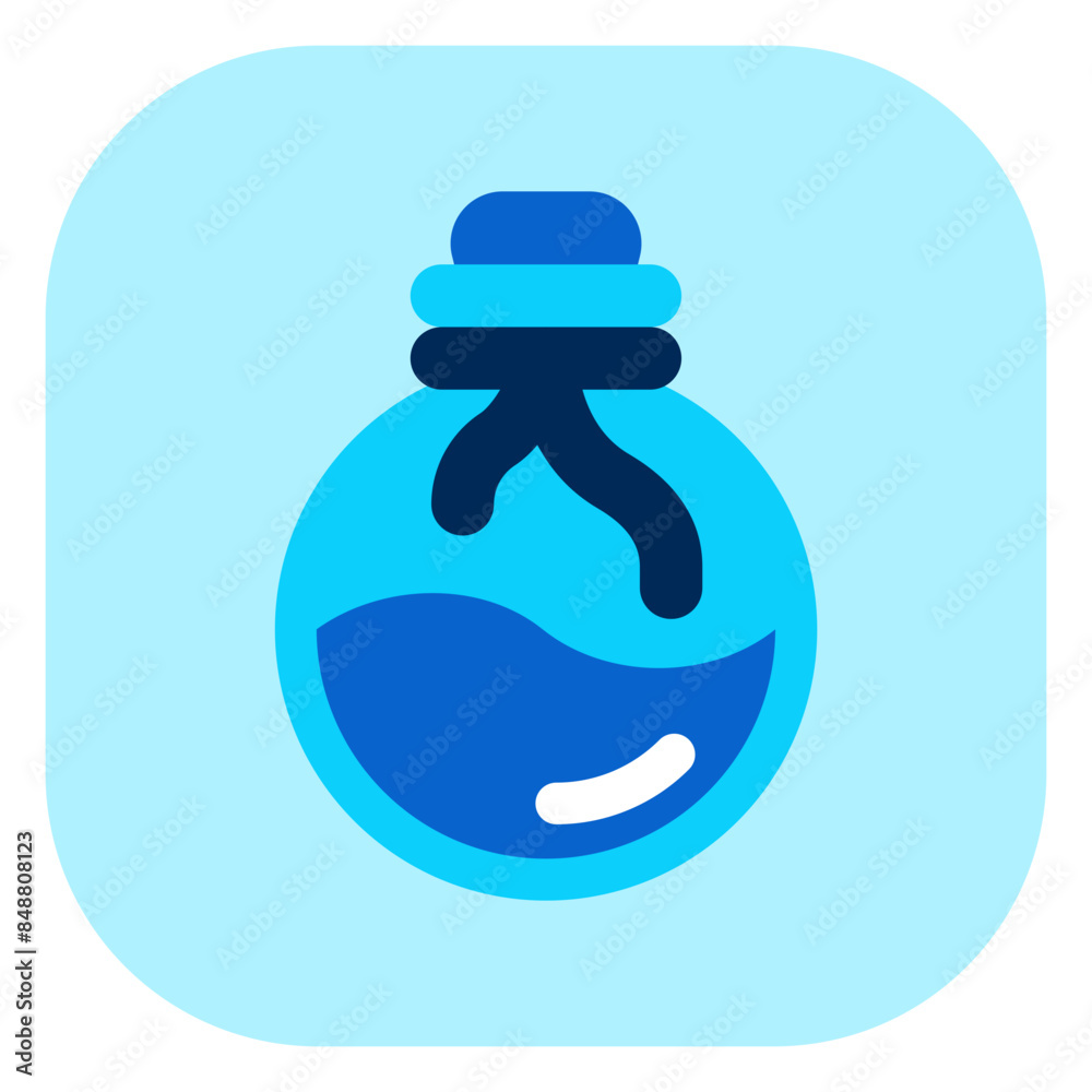 Editable magic potion, mana vector icon. Video game, game elements, RPG ...