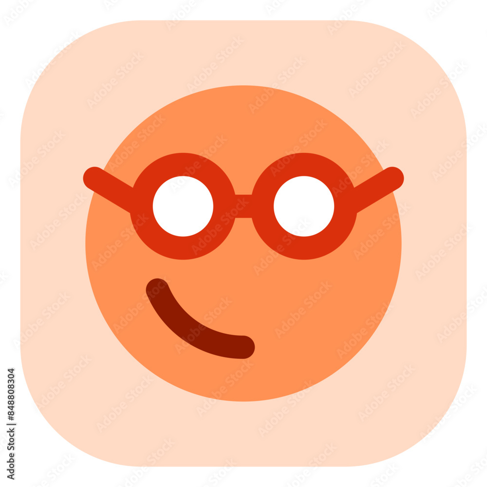 Editable smart glasses expression emoticon vector icon. Part of a big ...