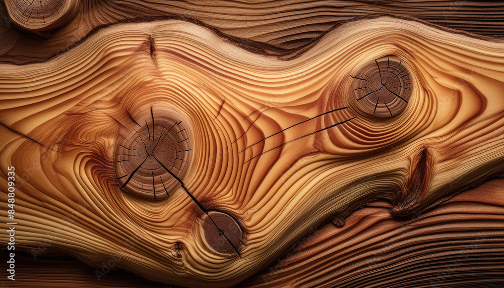 abstract pine wood texture with wavy grain lines, natural swirls in ...