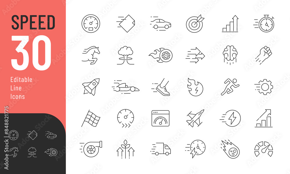 Speed_icons_1Speed Editable Icons set. Vector illustration in modern ...