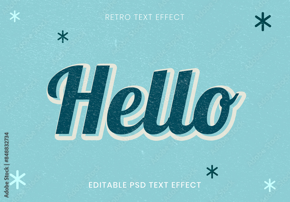 Retro Text Effect Stock Template | Adobe Stock