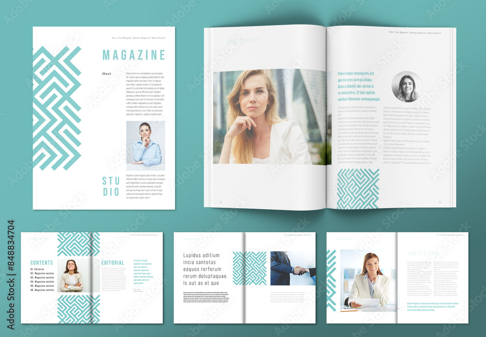 Minimalist Magazine Layout Stock Template | Adobe Stock