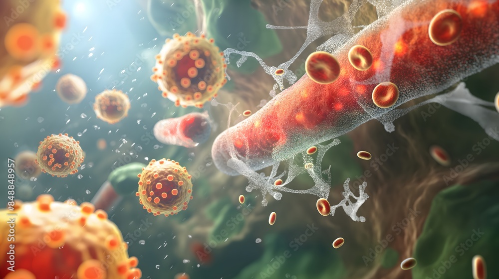 4. A medical illustration showing the stages of TB infection and the ...