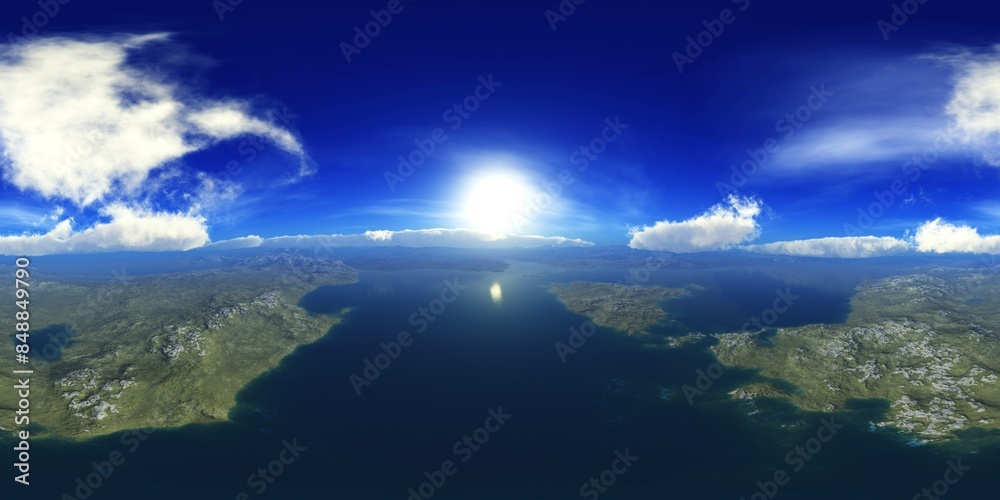 archipelago, sea bay, HDRI, environment map , Round panorama, spherical ...