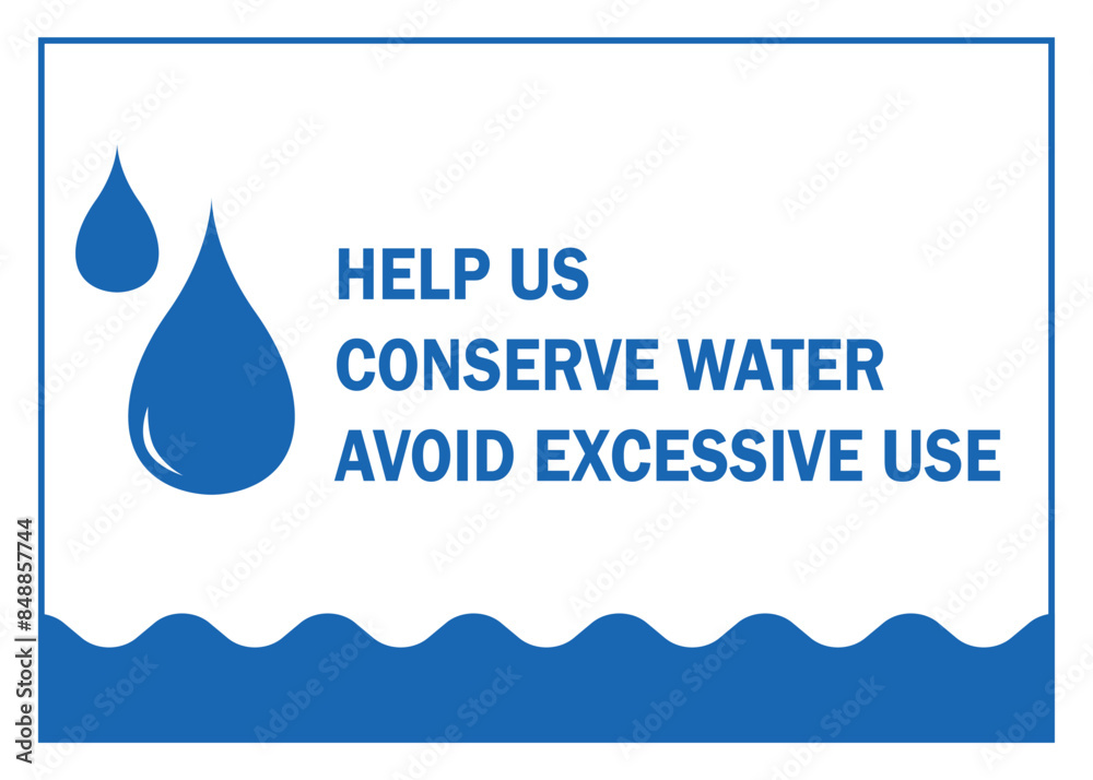 Vetor de help us conserve water symbol save water sign warning campagne ...