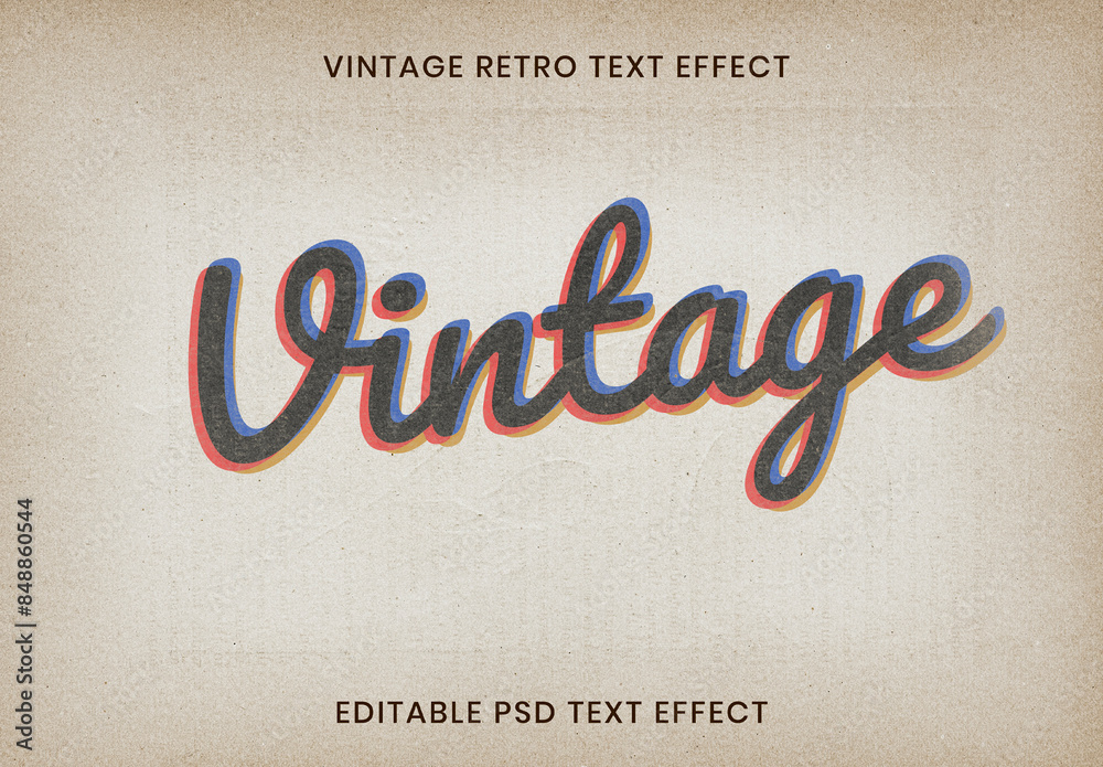 Vintage Retro Text Effect Stock Template | Adobe Stock