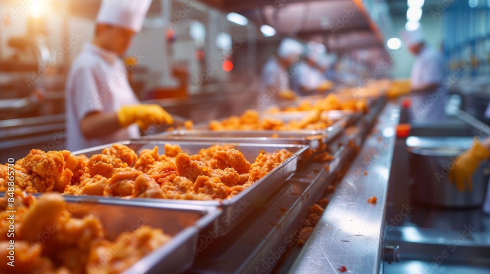 Production line in the food factory.Factory for the production of food ...