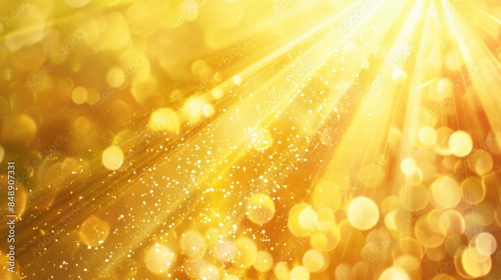 Natural Light. Abstract Golden Background with Sun Ray Effect Lens ...