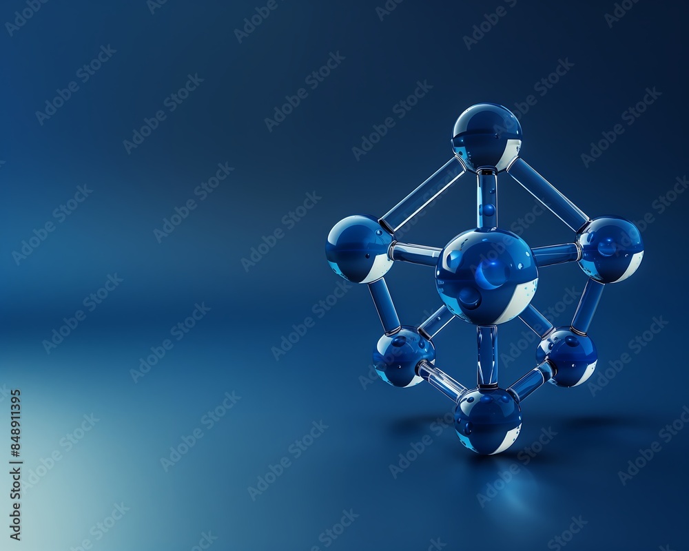 Highly detailed 3D model of ozone molecule showcasing triangular ...