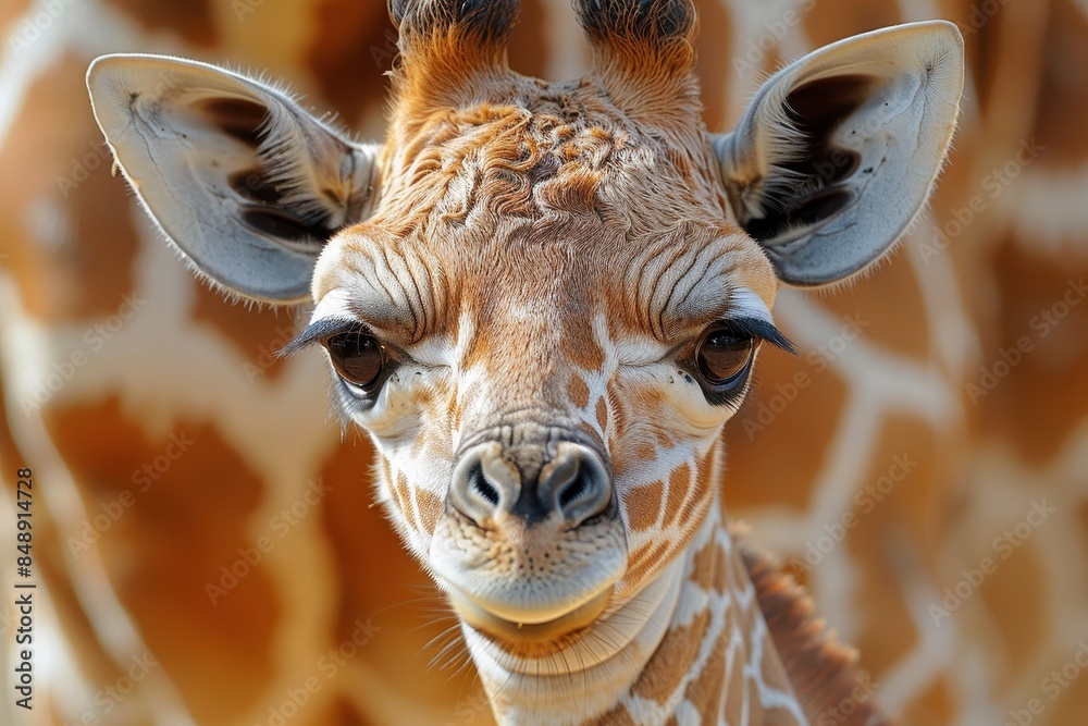 Baby Giraffe: A tall, gangly baby giraffe with large eyes and a long ...
