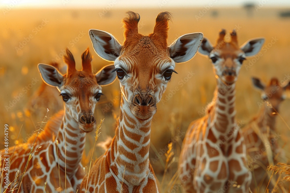 Baby Giraffe: A tall, gangly baby giraffe with large eyes and a long ...