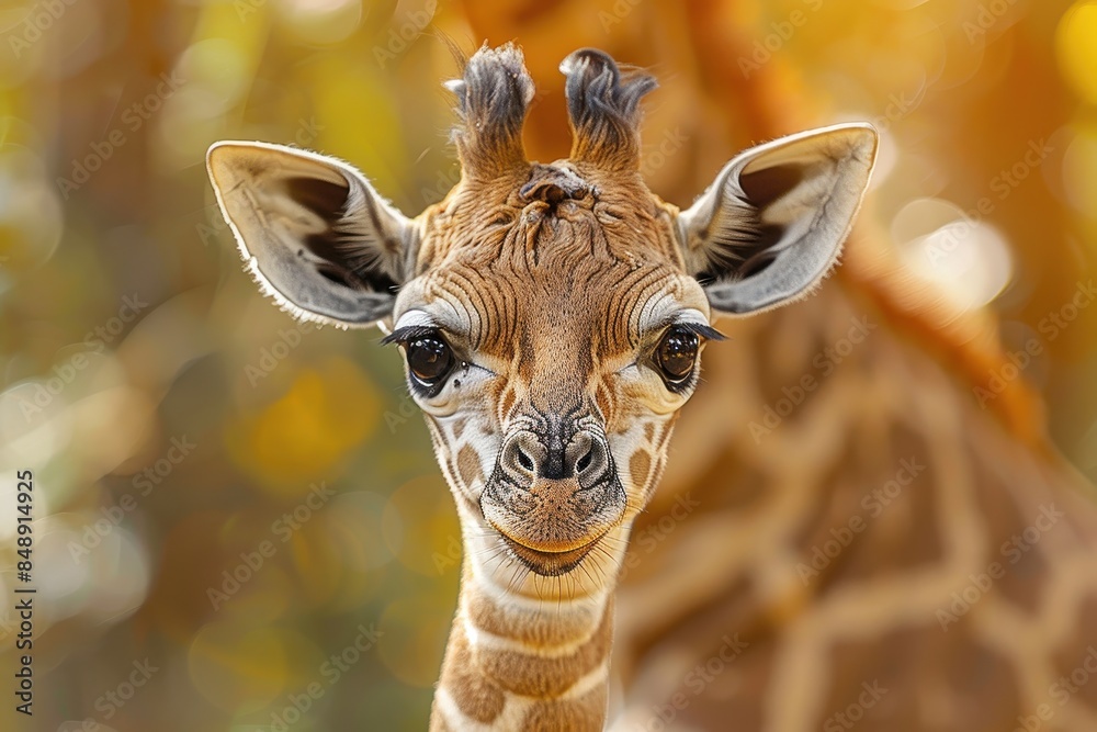 Baby Giraffe: A tall, gangly baby giraffe with large eyes and a long ...