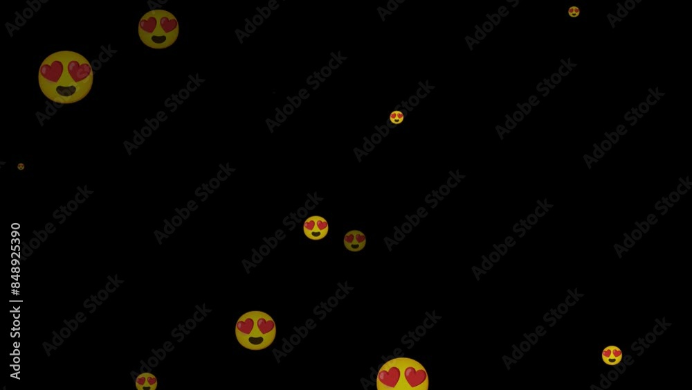Love emojis with heart eyes swirling and moving in a dynamic animation ...