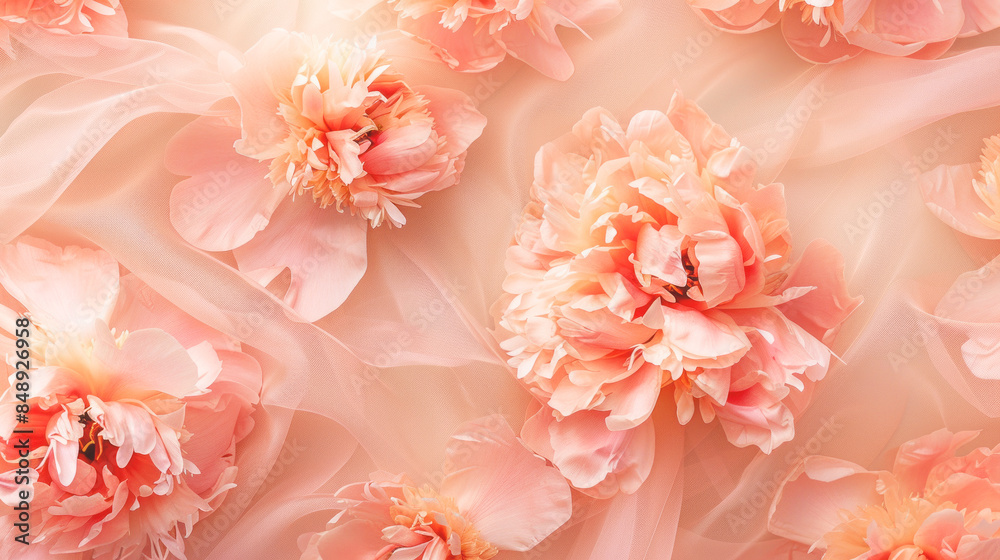Flowers background in the color of the year Peach fuzz. Aesthetic ...