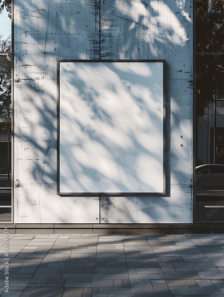 Blank billboard on a city street with natural light and shadows. Urban ...