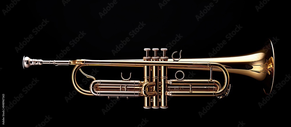 Trumpet with no background provides clear image with empty space. Copy ...