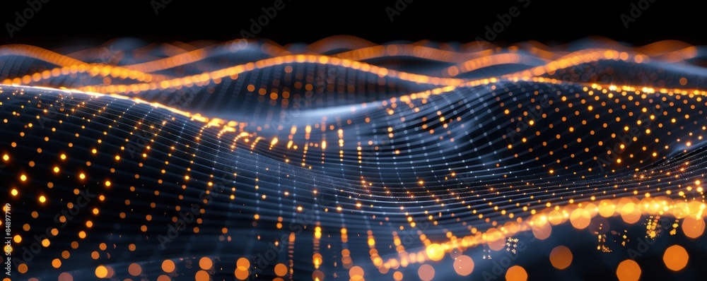 Abstract Deep Learning Algorithm Layers Of Data And Connections