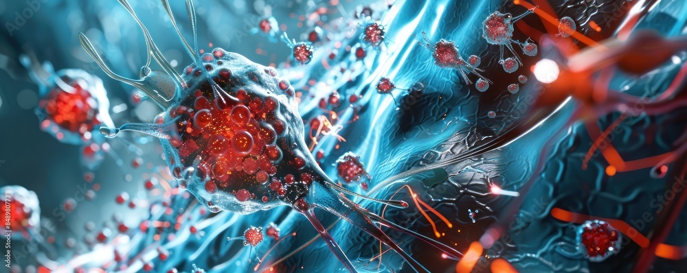 Nanotechnology in drug delivery visualized as nano-bots interacting ...