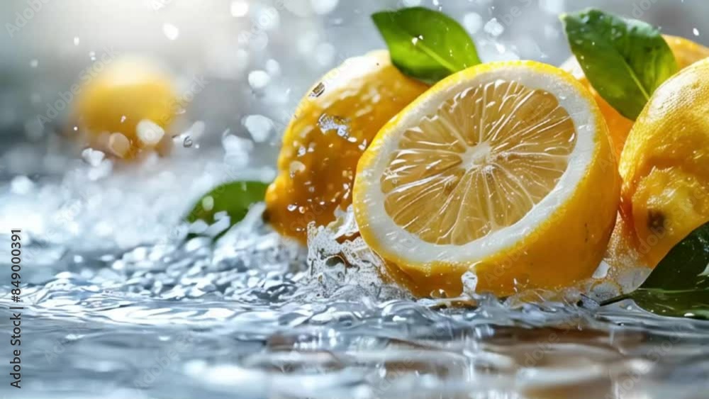 Lemon water splash isolated on a white transparent background, png ...