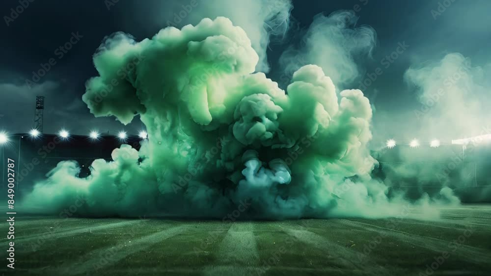 Smoke green background dark ground light smell toxic black bad fog ...