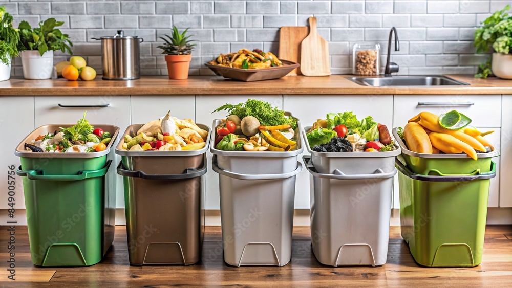 ภาพประกอบสต็อก Guide to efficiently managing kitchen waste with proper ...