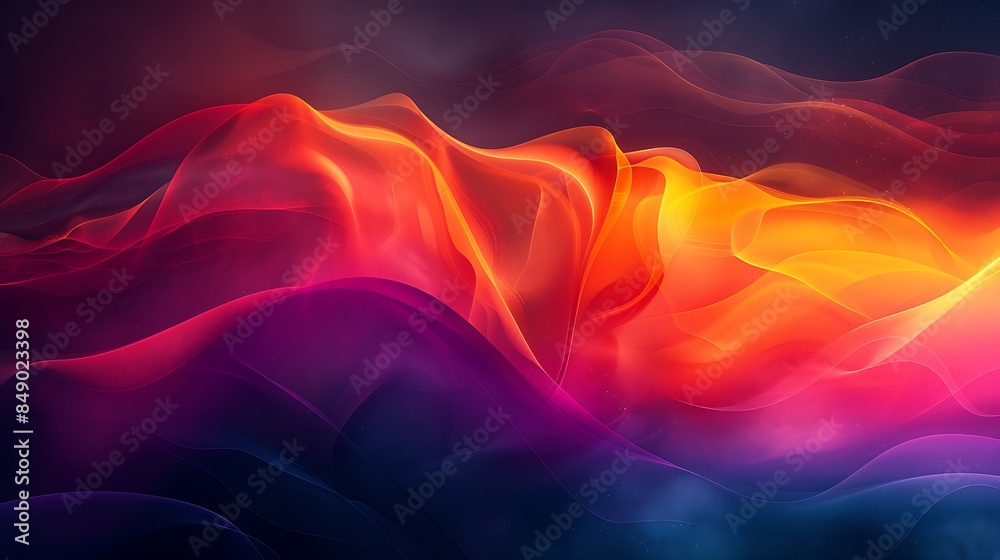 Overlapping ellipses with varying opacities for depth, vibrant neon ...