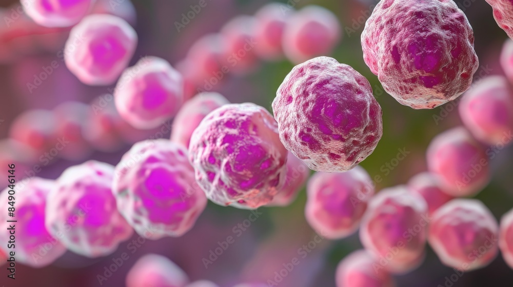 Streptococcus pyogenes bacteria. 3D computer illustration of ...