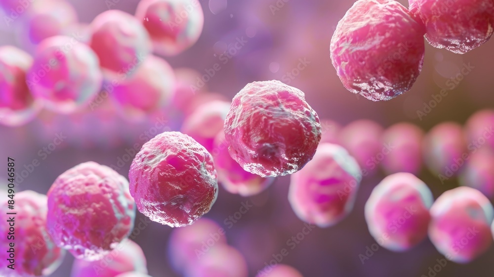 Streptococcus pyogenes bacteria. 3D computer illustration of ...