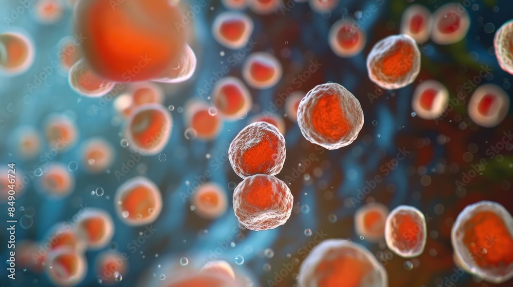 Streptococcus pyogenes bacteria. 3D computer illustration of ...