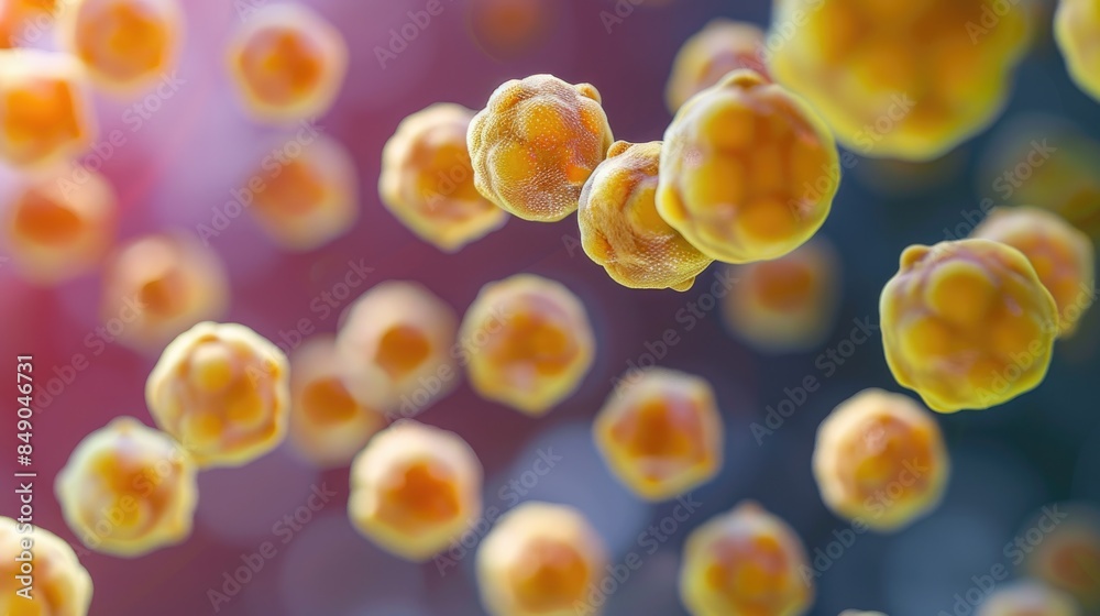 Streptococcus pyogenes bacteria. 3D computer illustration of ...