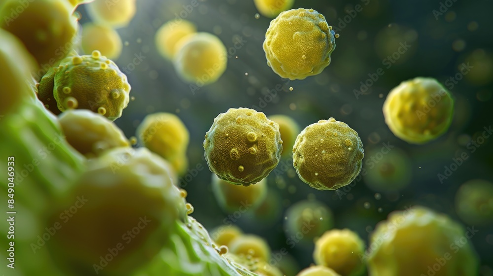 Streptococcus pyogenes bacteria. 3D computer illustration of ...