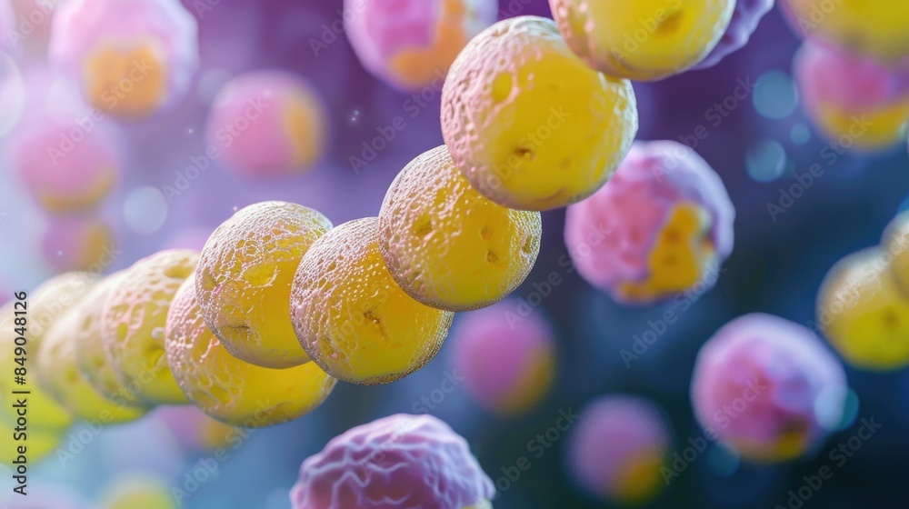 Streptococcus pyogenes bacteria. 3D computer illustration of ...