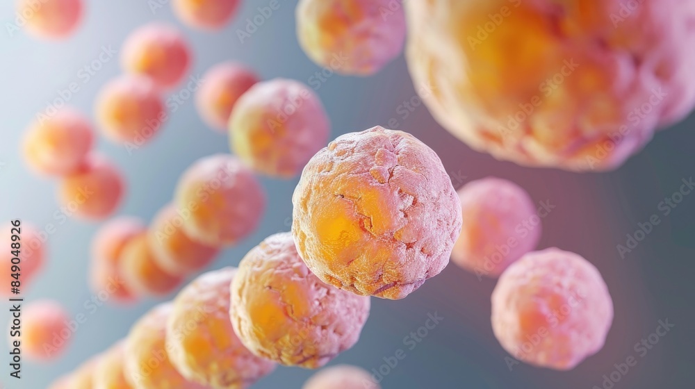 Streptococcus pyogenes bacteria. 3D computer illustration of ...