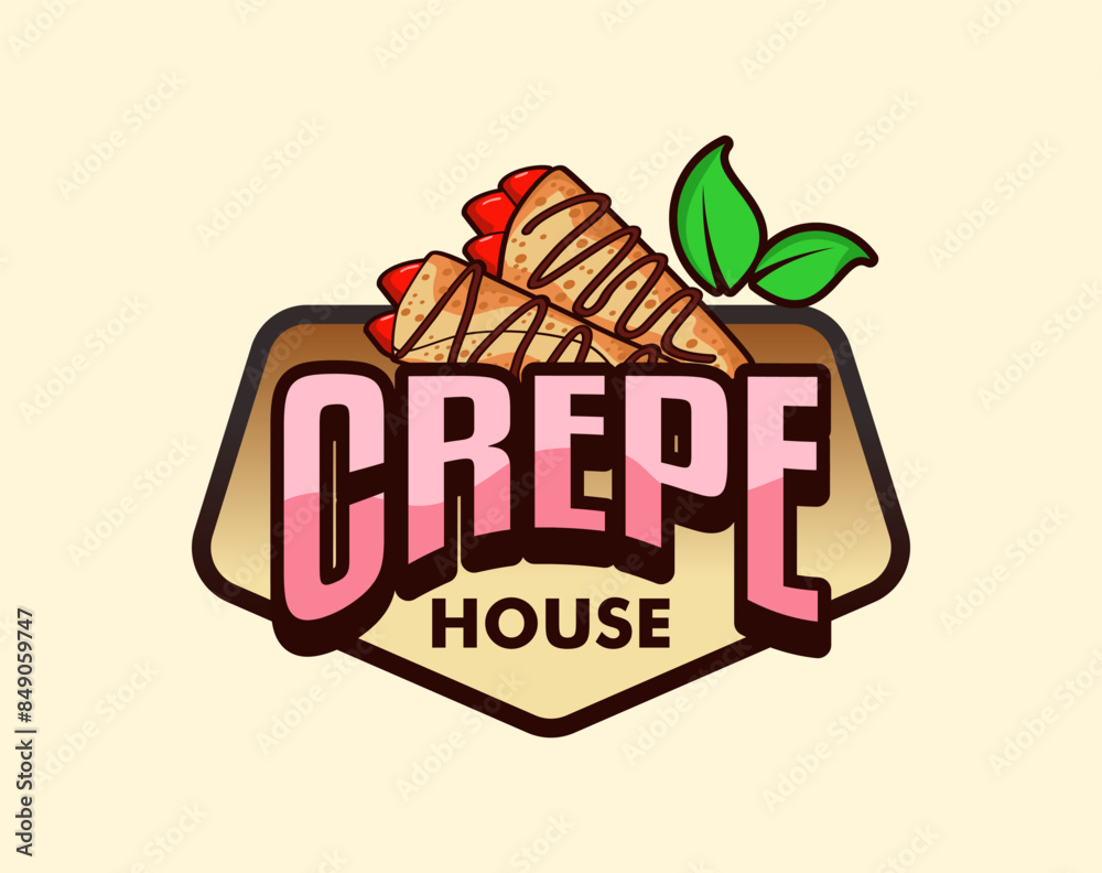 crepe logo sticker banner vector illustration template Stock Vector ...