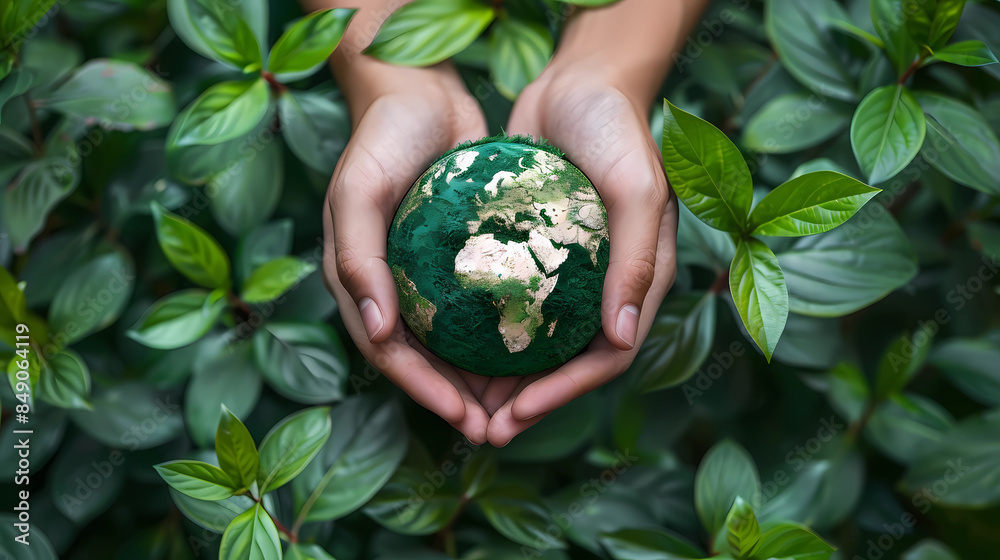 Decarbonisation Concept, Hands Holding Globe for Environmental ...