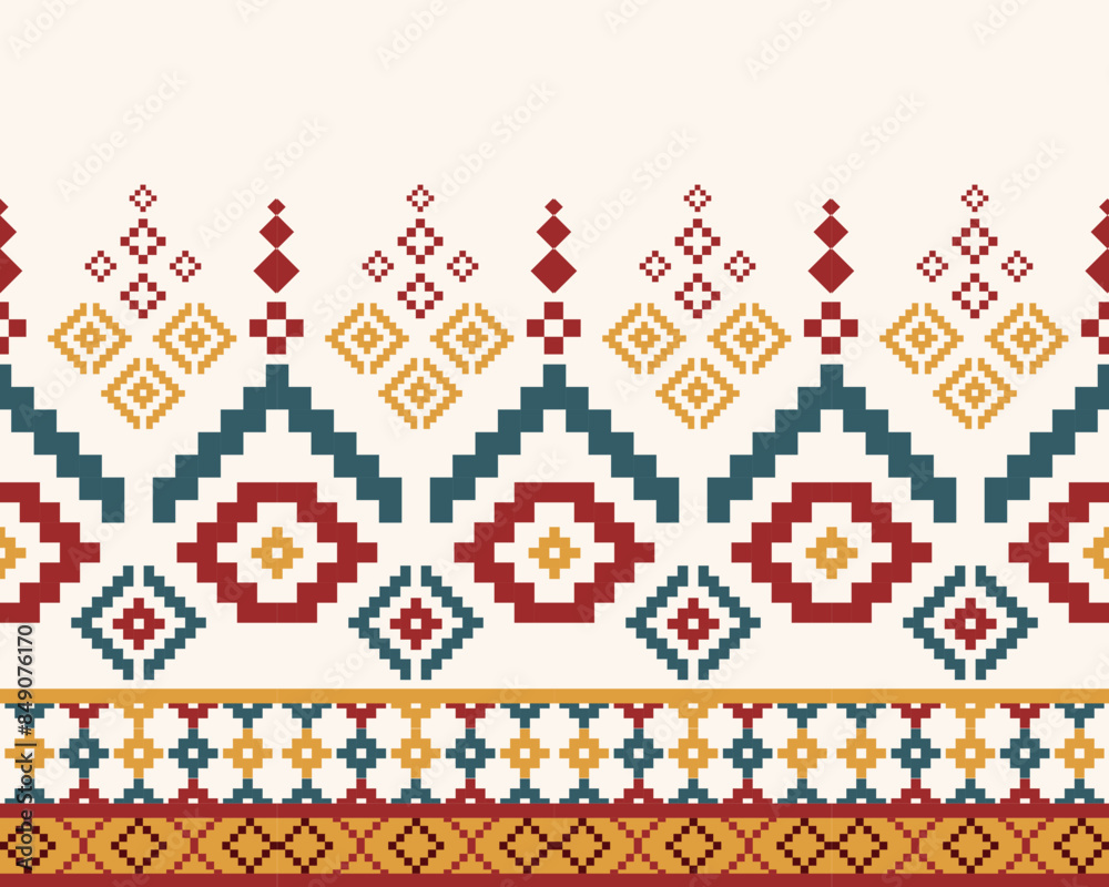 embroidery abstract Traditional geometric ethnic fabric pattern ornate ...