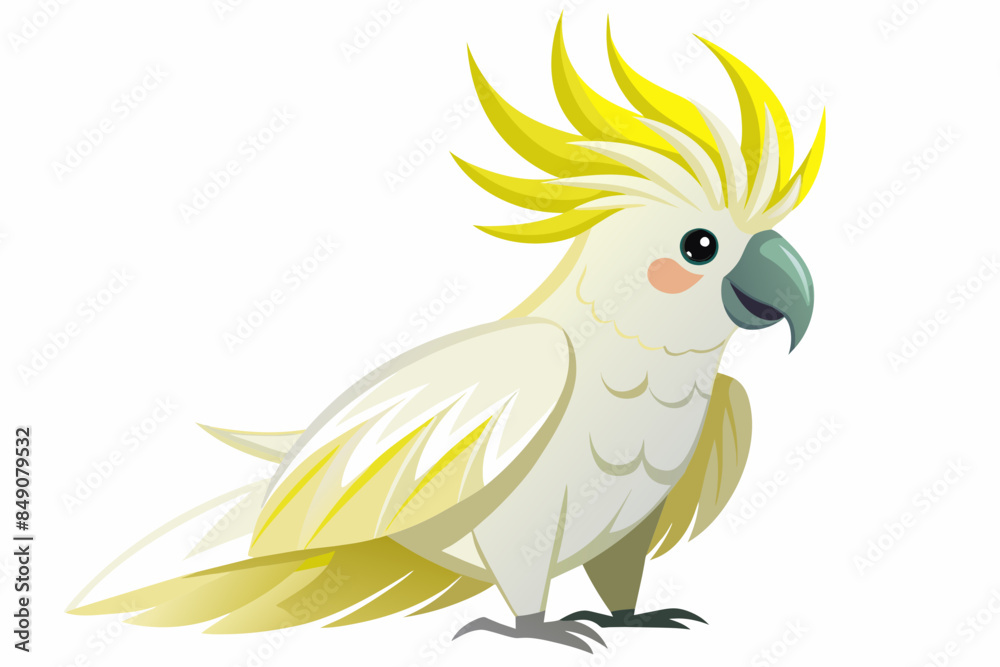 Sulphur Crested Cockatoo on White Background,bird, cartoon, vector ...