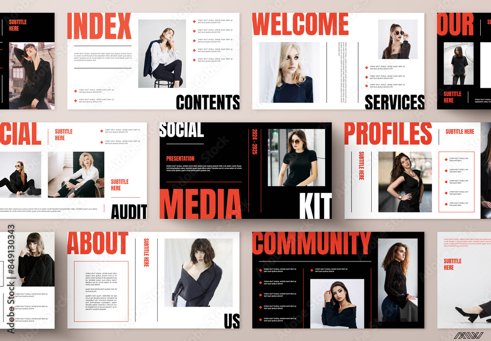 Minimal Media Kit Presentation Layout Stock Template | Adobe Stock