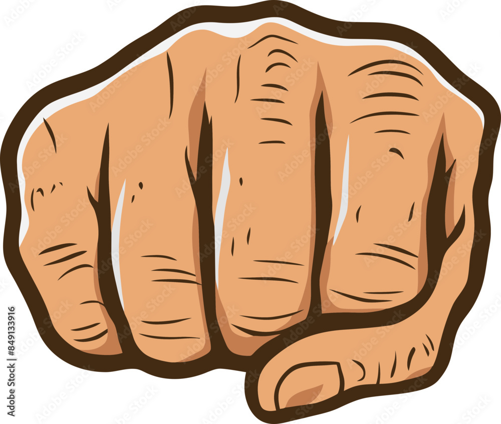 Vector Cartoon Forward Punch Fist Illustration Stock Vector | Adobe Stock