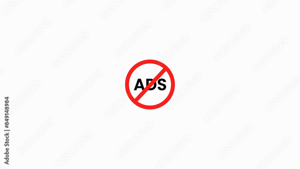No ads prohibition of discrimination icon, No Ads sign, prohibition ...